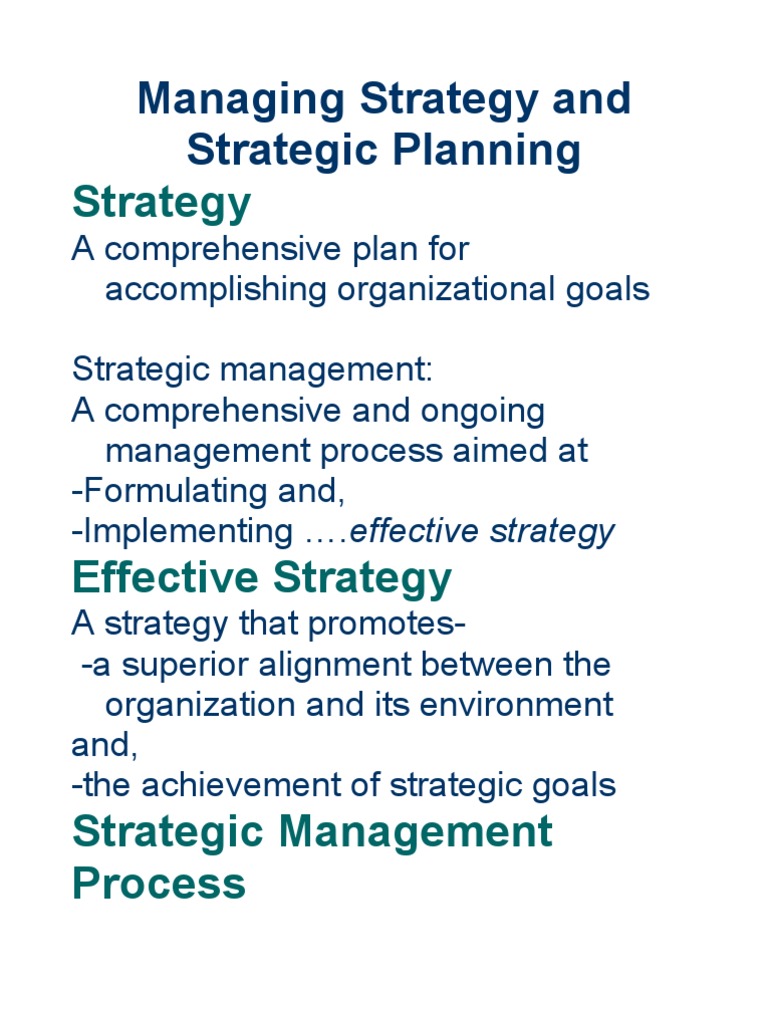 An In-Depth Analysis of Strategic Management Concepts and Situation ...