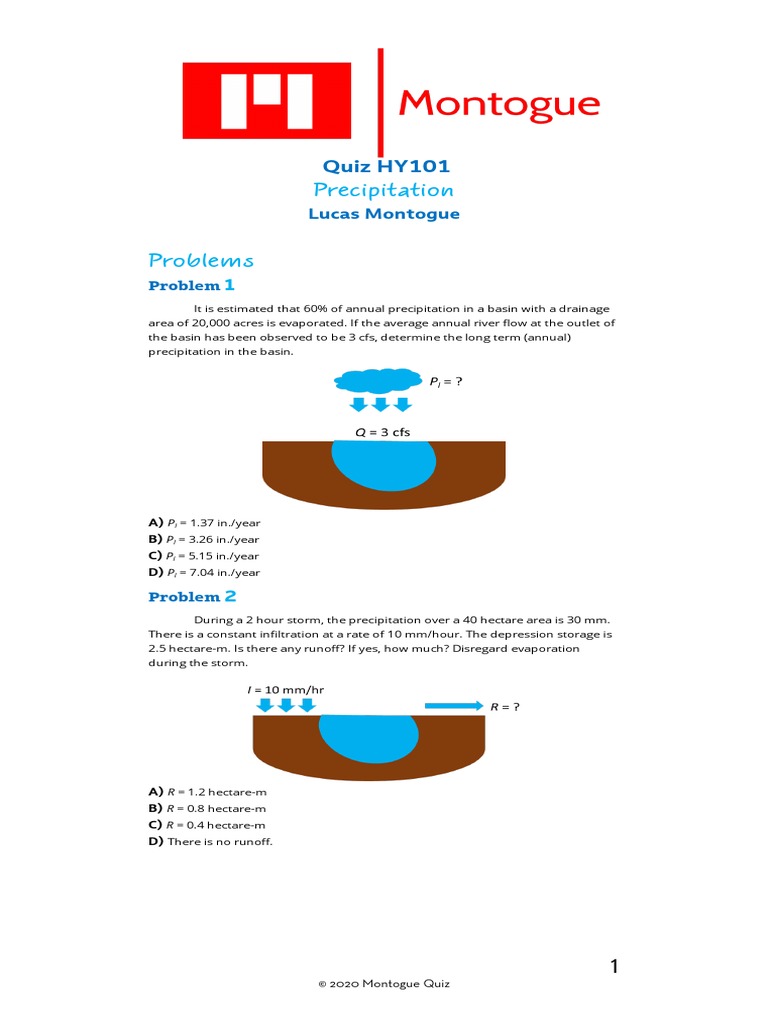 Precipitation Solved Problems | PDF | Drainage Basin | Precipitation