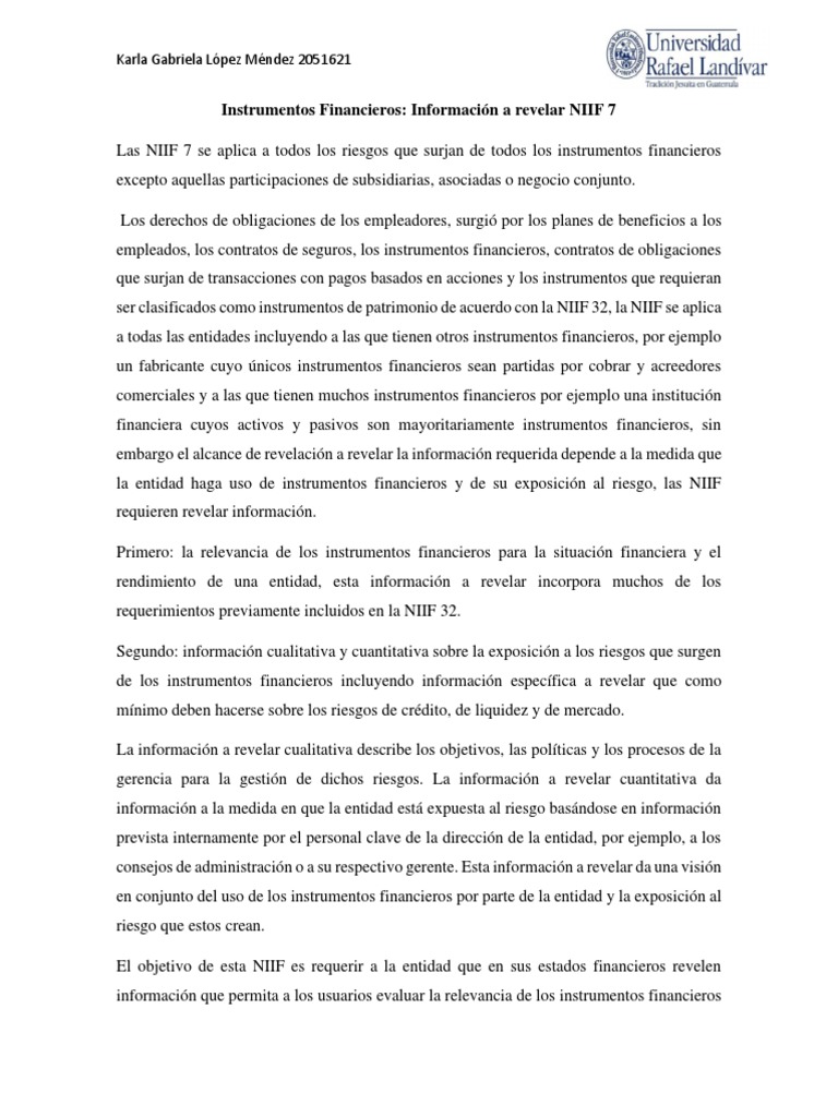 RESUMEN NIFF 7, Karla López | Descargar gratis PDF | normas ...