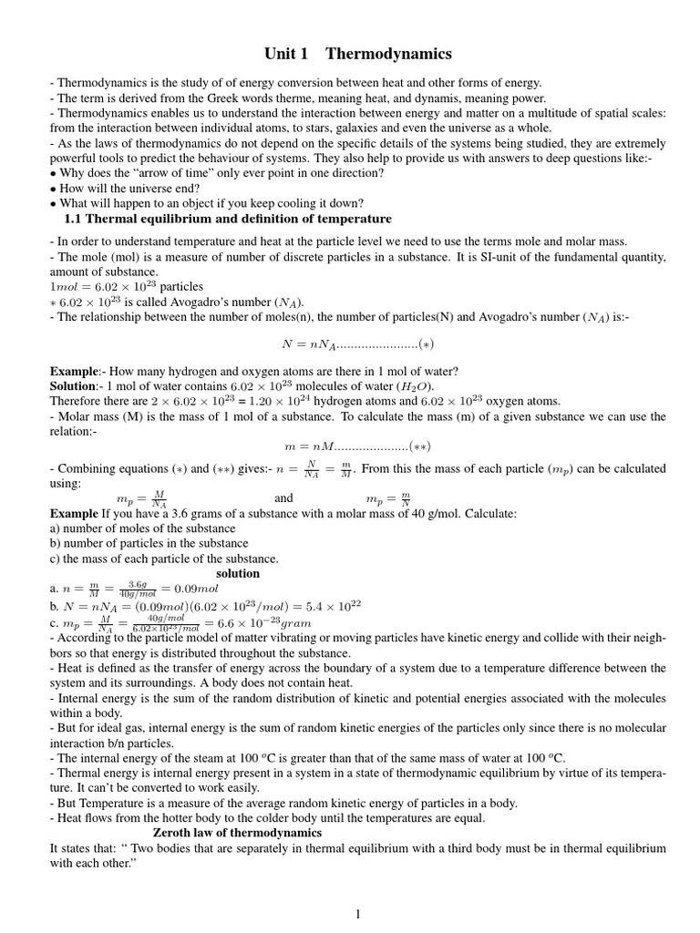 Grade 12 Physics Note | PDF | Heat | Gases