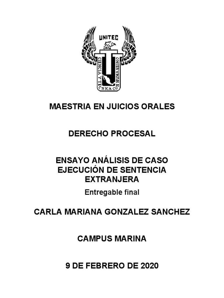 Ejecución de Sentencia Extranjera | PDF | Sentencia (ley) | Pena capital