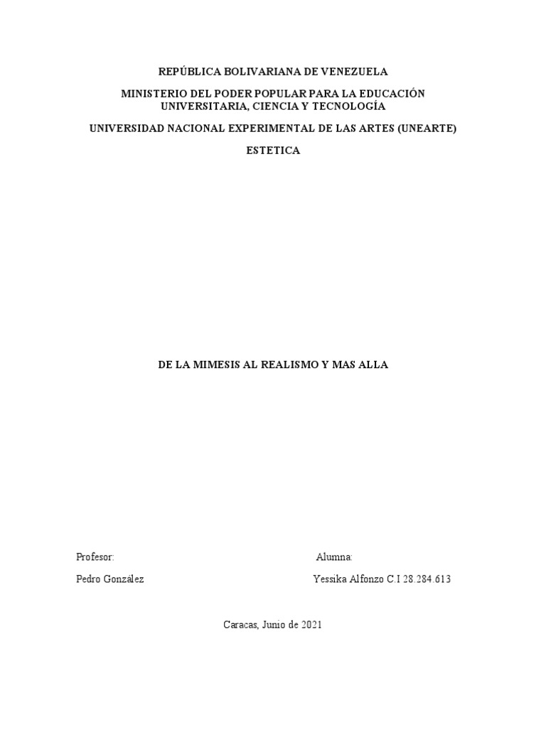 Mimesis y Realismo en el Arte | PDF | Realismo (Artes) | Aristóteles