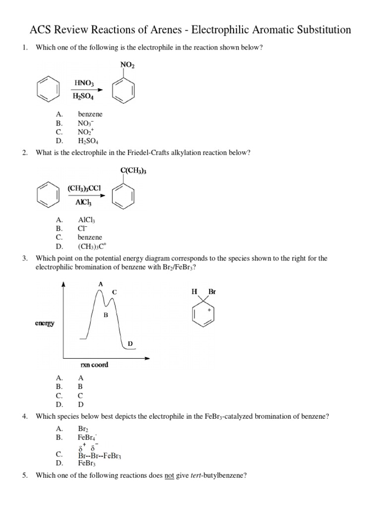 ACS Review 12 Reactions of Arenes - Electrophilic Aromatic S | PDF ...