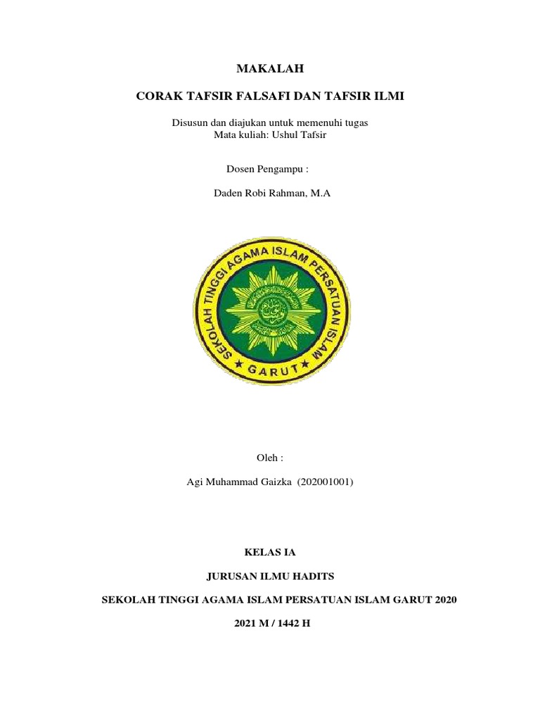 Tafsir Falsafi Dan Tafsir Ilmi | PDF