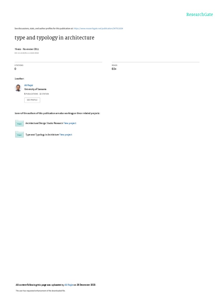 Type and Typology in Architecture | PDF | Personality Type | Concept