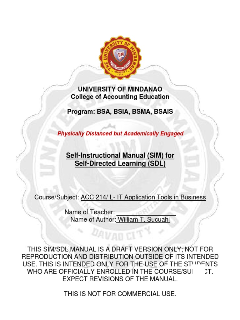 Approved CAE - BSA BSMA BSAIS BSIA-ACC 214 - Sucuahi | PDF | Debits And ...