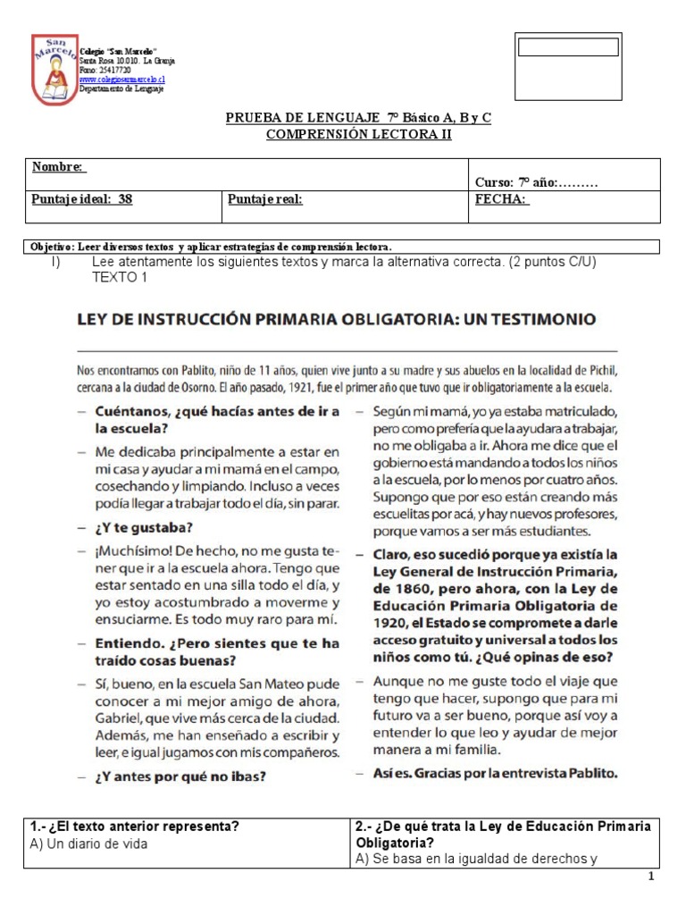 Comprensión lectora sobre desastres naturales | PDF | Comprensión ...
