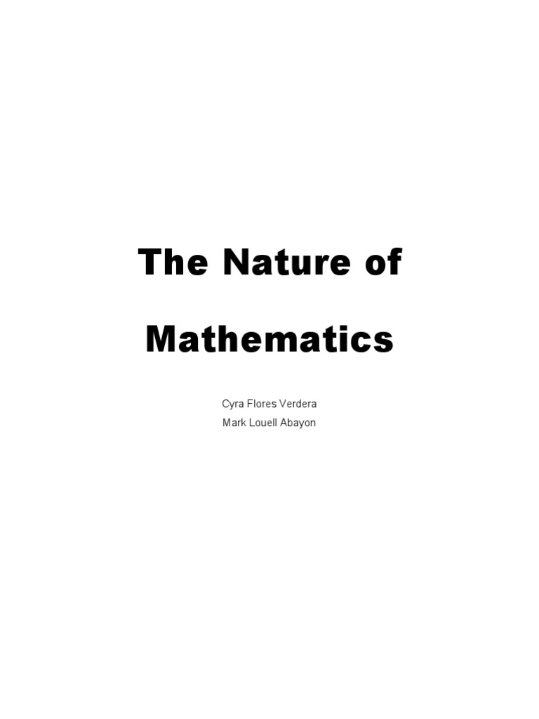 The Nature of Mathematics | Download Free PDF | Mathematics | Mathematician