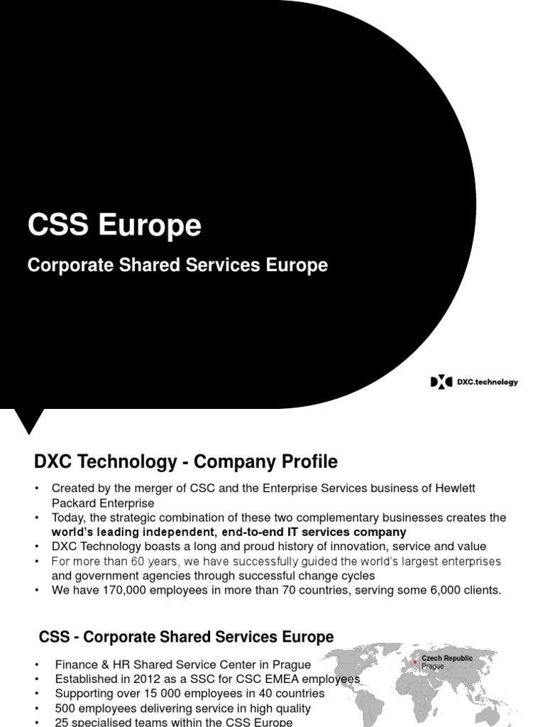 DXC Technology - CSS Europe - Presentation For Candidates - Agency | PDF