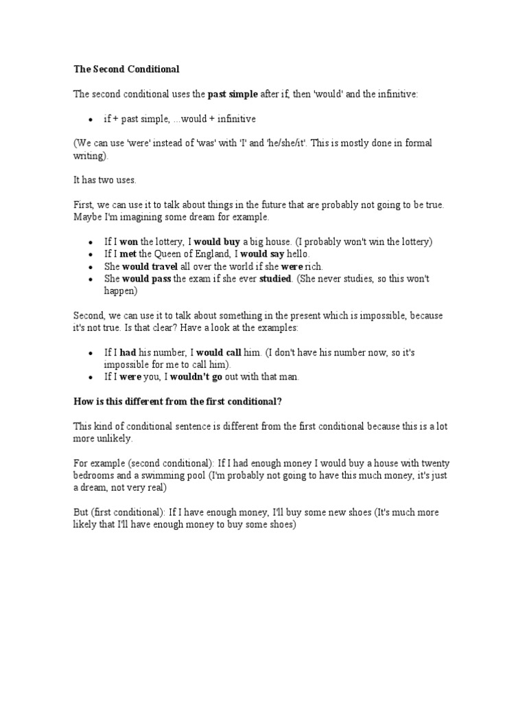 Second Conditional | PDF