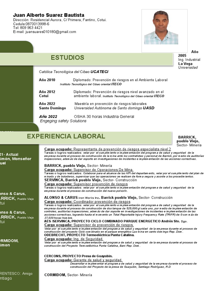 Curriculum Ing Actualizado | PDF | Relaciones laborales | Economias