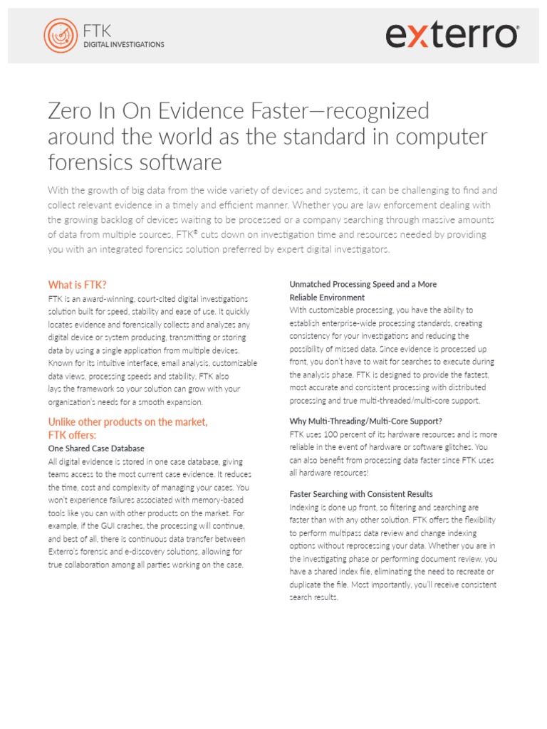 FTK Brochure | PDF | Cloud Computing | Databases