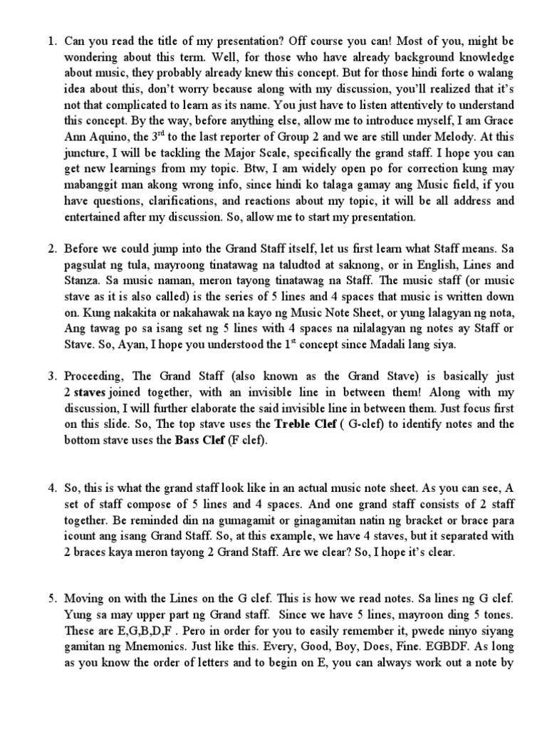 Eed Music Script | PDF | Elements Of Music | Performing Arts