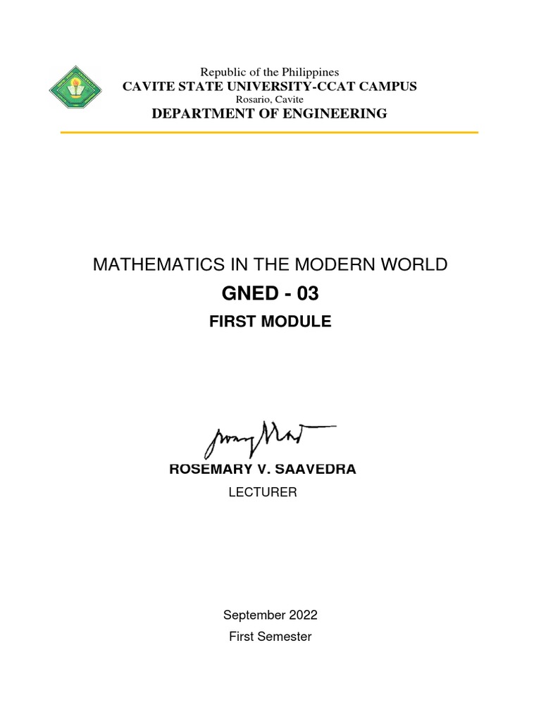 MODULE 1 Mathematics in The Modern World GNED 03 BSCPE & BSEE 101 | PDF ...