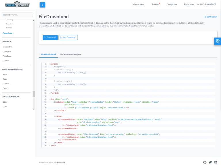 PrimeFaces Showcase Filedwn1 | PDF | Download | Computer Engineering