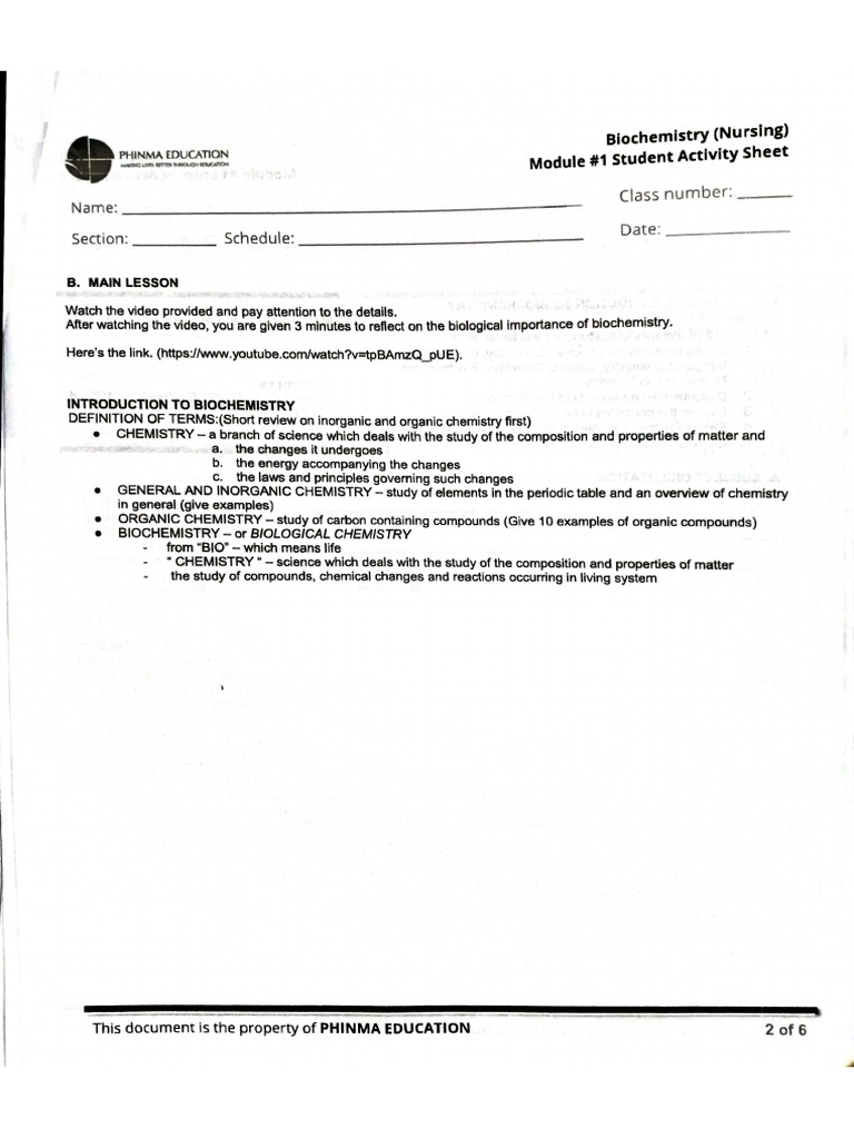Biochem Part 1 | PDF