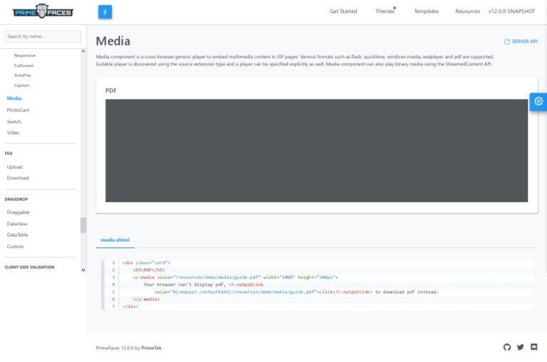 PrimeFaces Showcase PDF Media | PDF | Computers