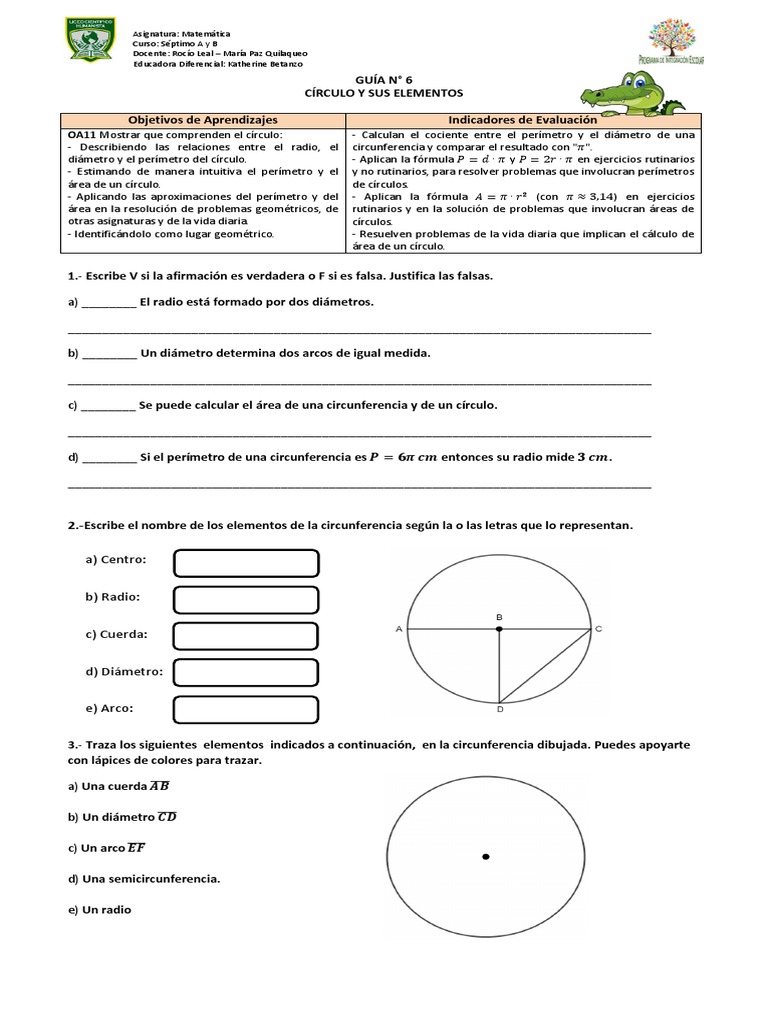 7mo A B Matemática Guía N°6 Noviembre Semana 2 3 11 Al 20 de Noviembre ...