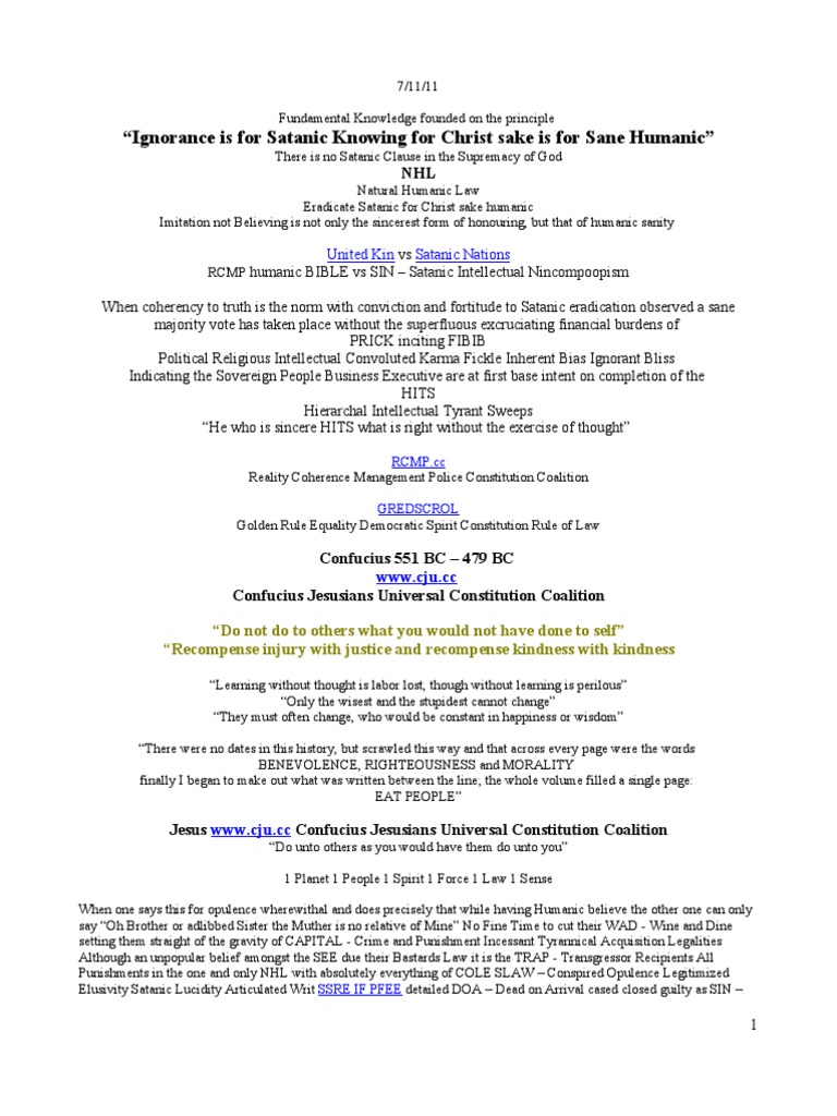 SRFC RCMP CC Oath | PDF | Wisdom | Satanism