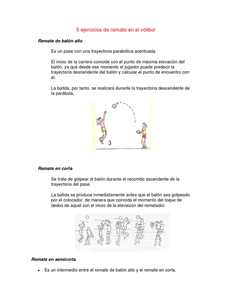 5 Ejercicios de Remate en Voleibol | PDF