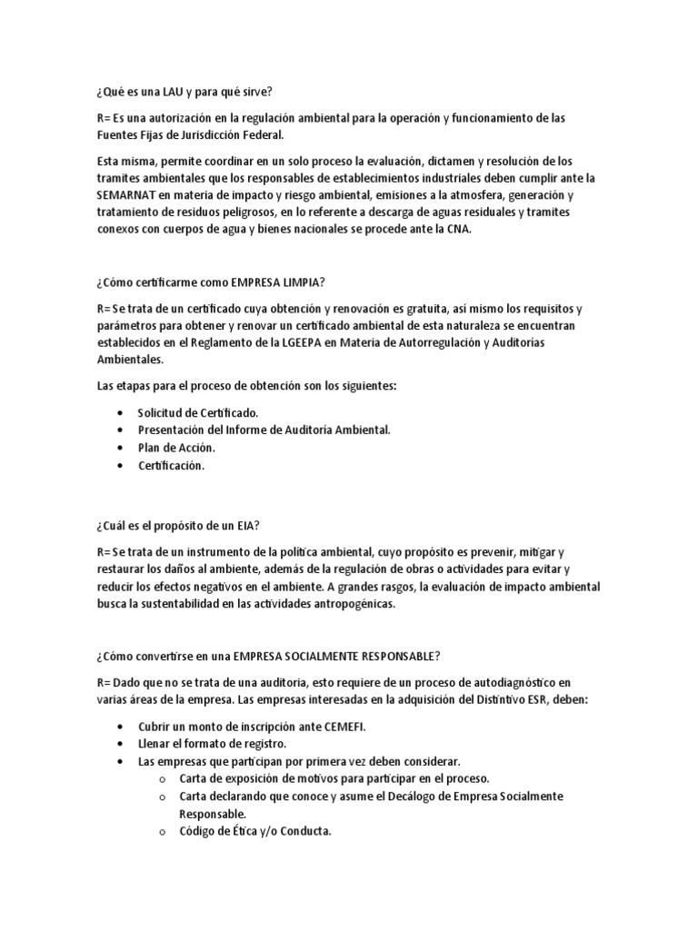 Qué Es Una LAU y para Qué Sirve | PDF | Evaluación de impacto ambiental ...