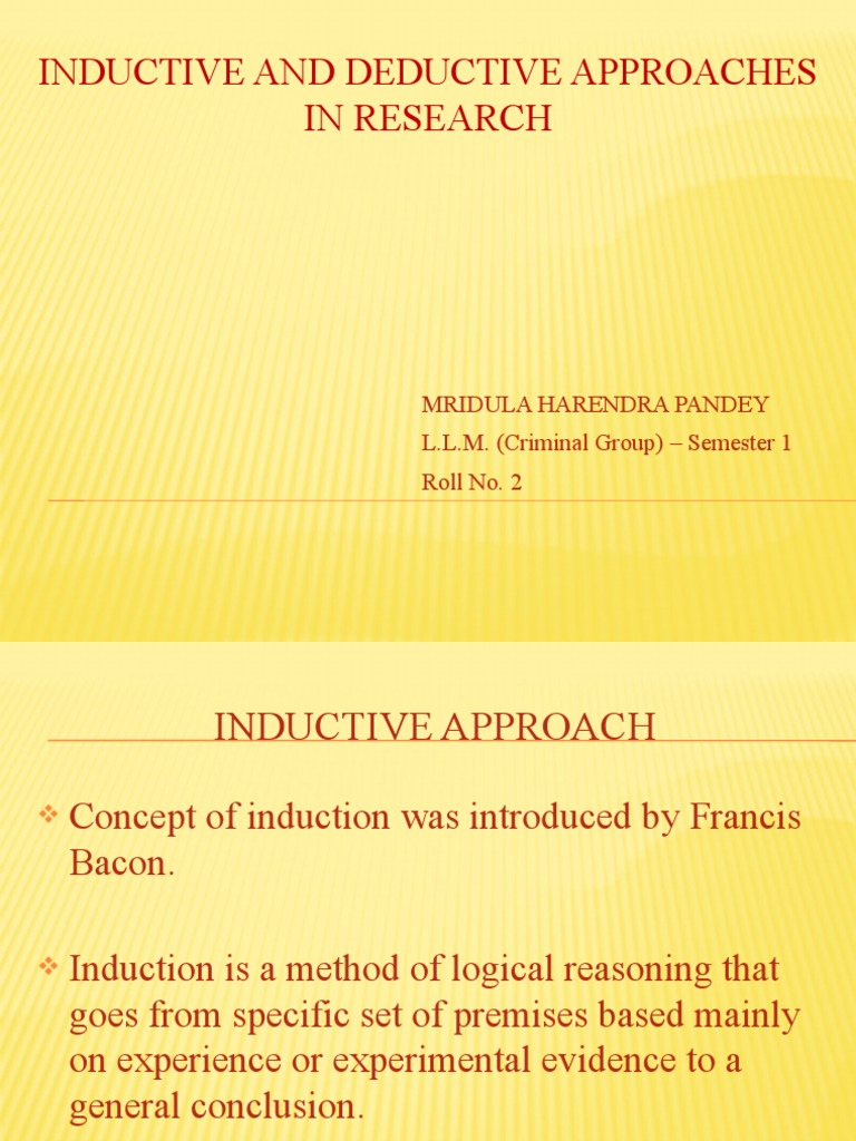 Inductive and Deductive Approaches in Legal Research and Reasoning | PDF | Inductive Reasoning ...