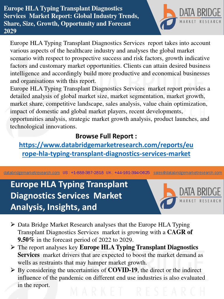 Europe HLA Typing Transplant Diagnostics Services Market | PDF | Market ...