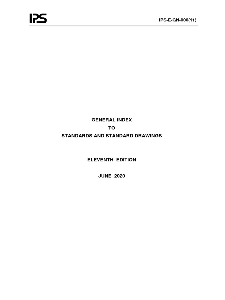General Index TO Standards and Standard Drawings: IPS-E-GN-000 | PDF | Oil Well | Electrical ...