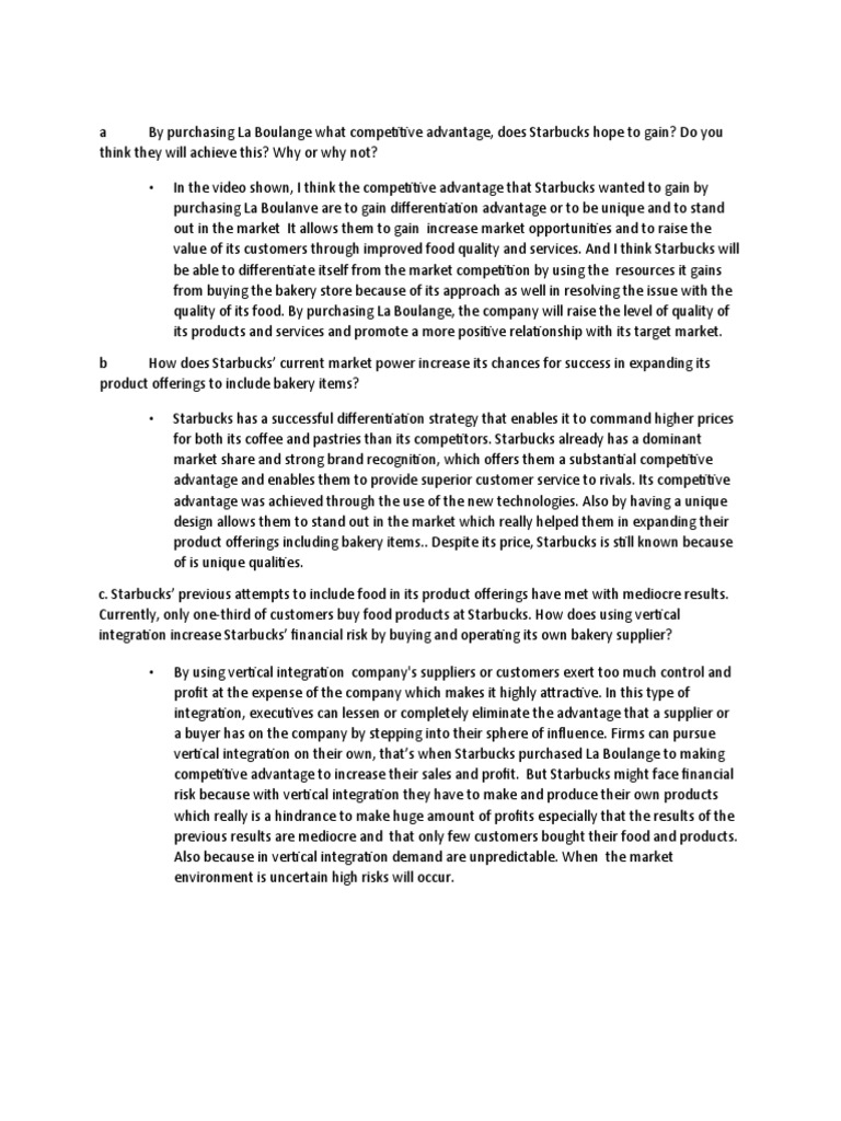 MS | PDF | Starbucks | Competitive Advantage