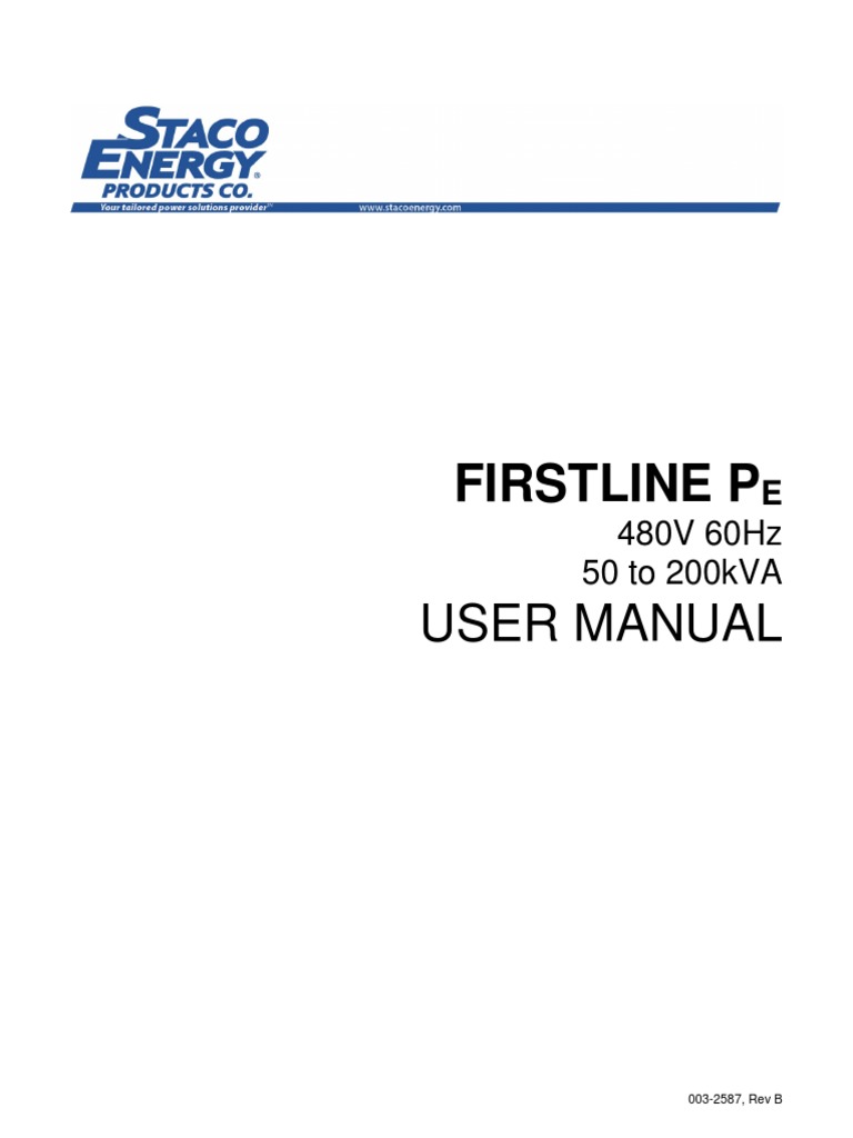Manual EP 160 KVA Staco | PDF | Power Supply | Electrical Wiring