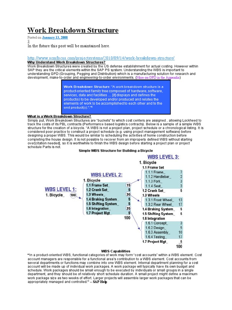 Work Breakdown Structure | PDF | Inventory | Business