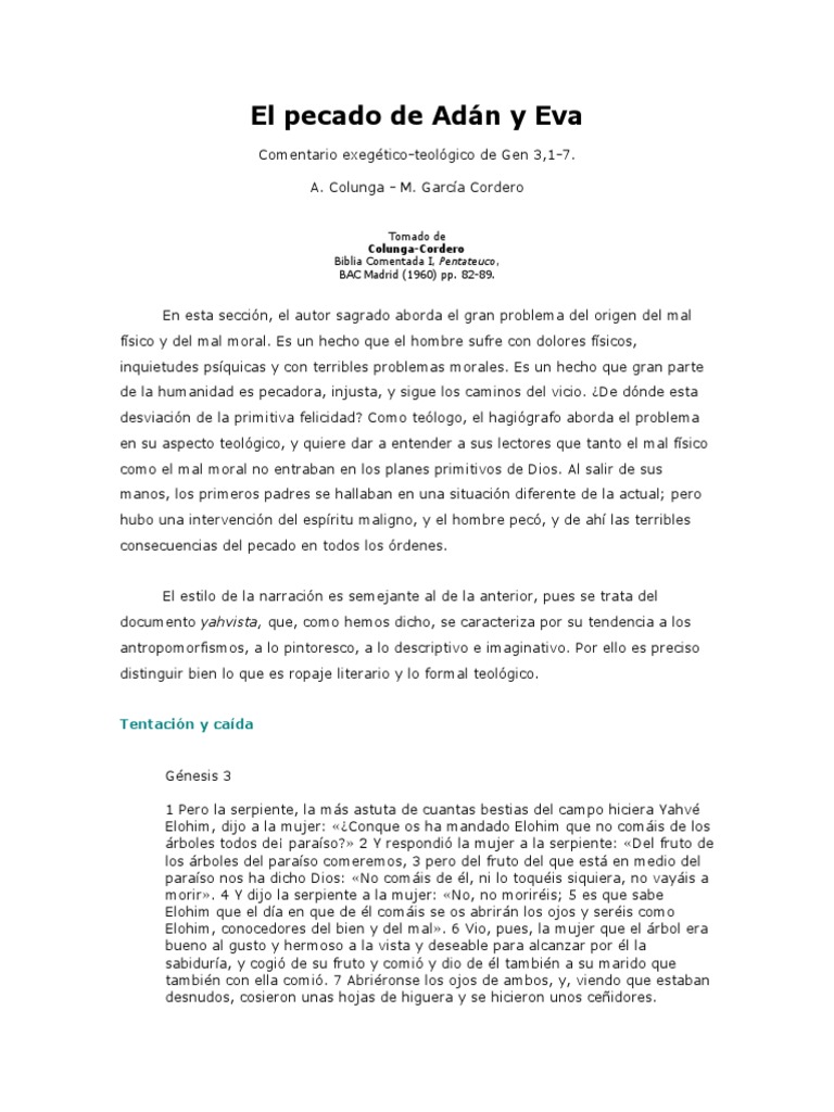 El Pecado de Adán y Eva | PDF | Adán y Eva | Diablo