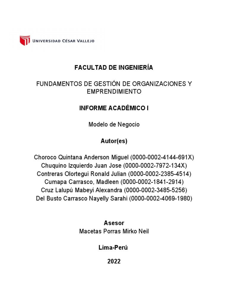 Informe II | PDF | Iniciativa empresarial | Postres