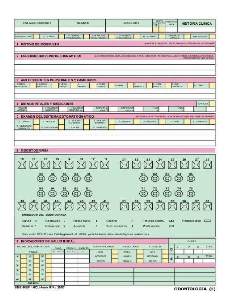 Historia Clinica 1 Hoja | PDF