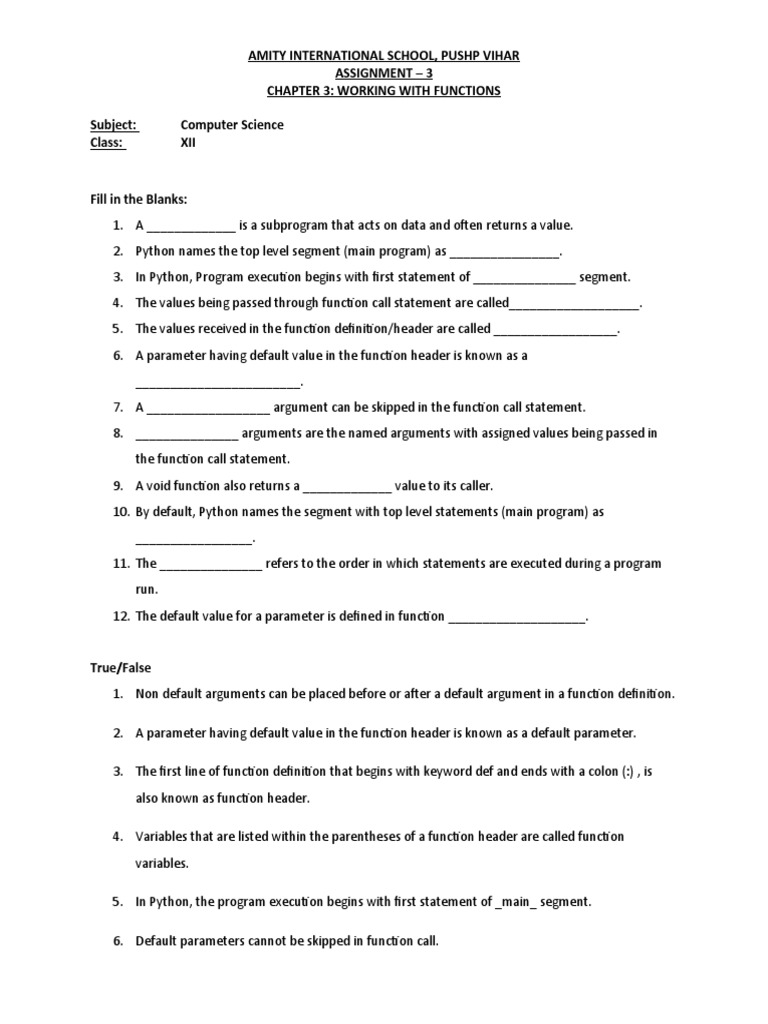 Ch 3 Functions Pdf Parameter Computer Programming Subroutine 9545