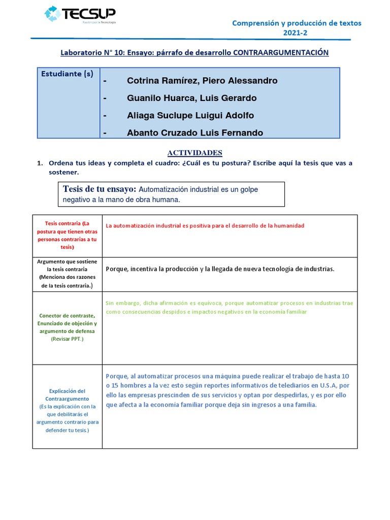 Uso de contraargumentos en ensayos | PDF | Tecnología