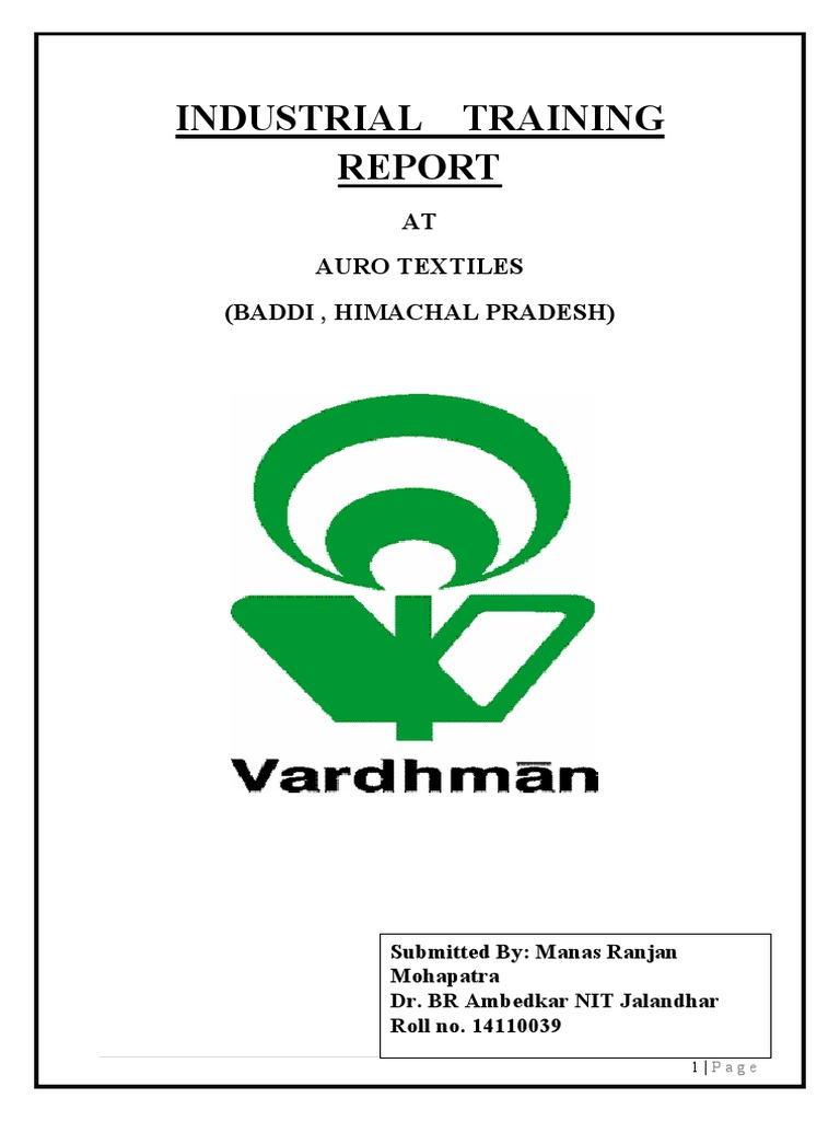 TRAINING Report For College | PDF | Textiles | Washing Machine