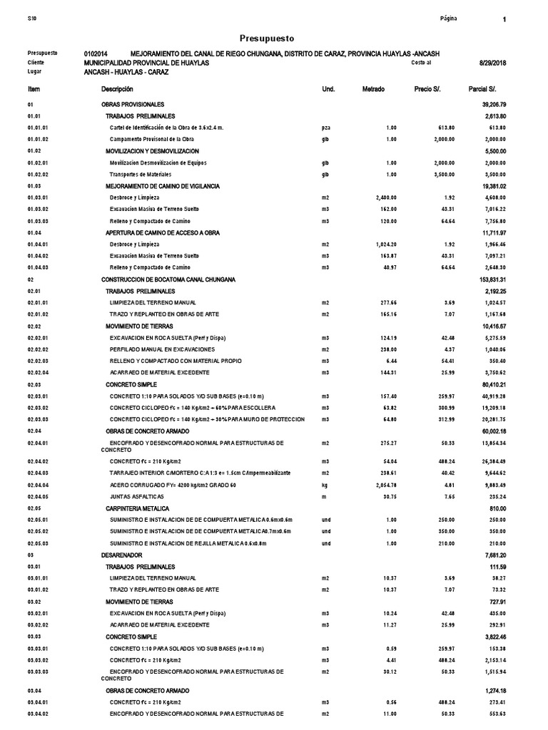 Presupuestoclienteresumen | PDF | Construyendo tecnología | Ingeniero civil