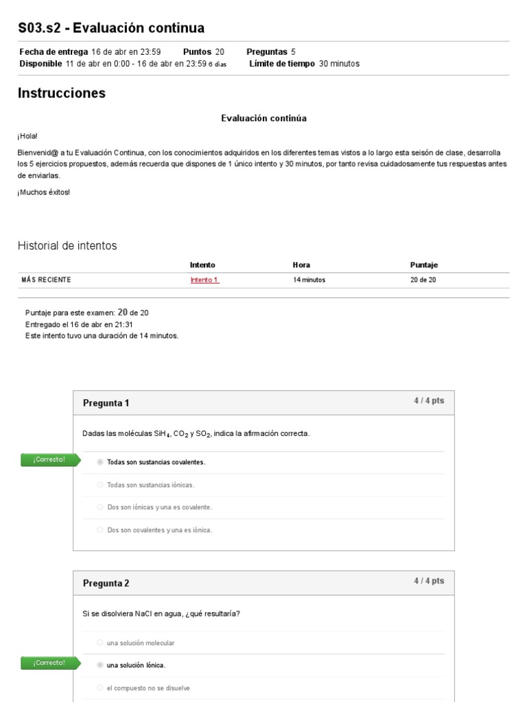 S03.s2 - Evaluación Continua - QUIMICA GENERAL (34572) | PDF | Enlace covalente | Enlace iónico