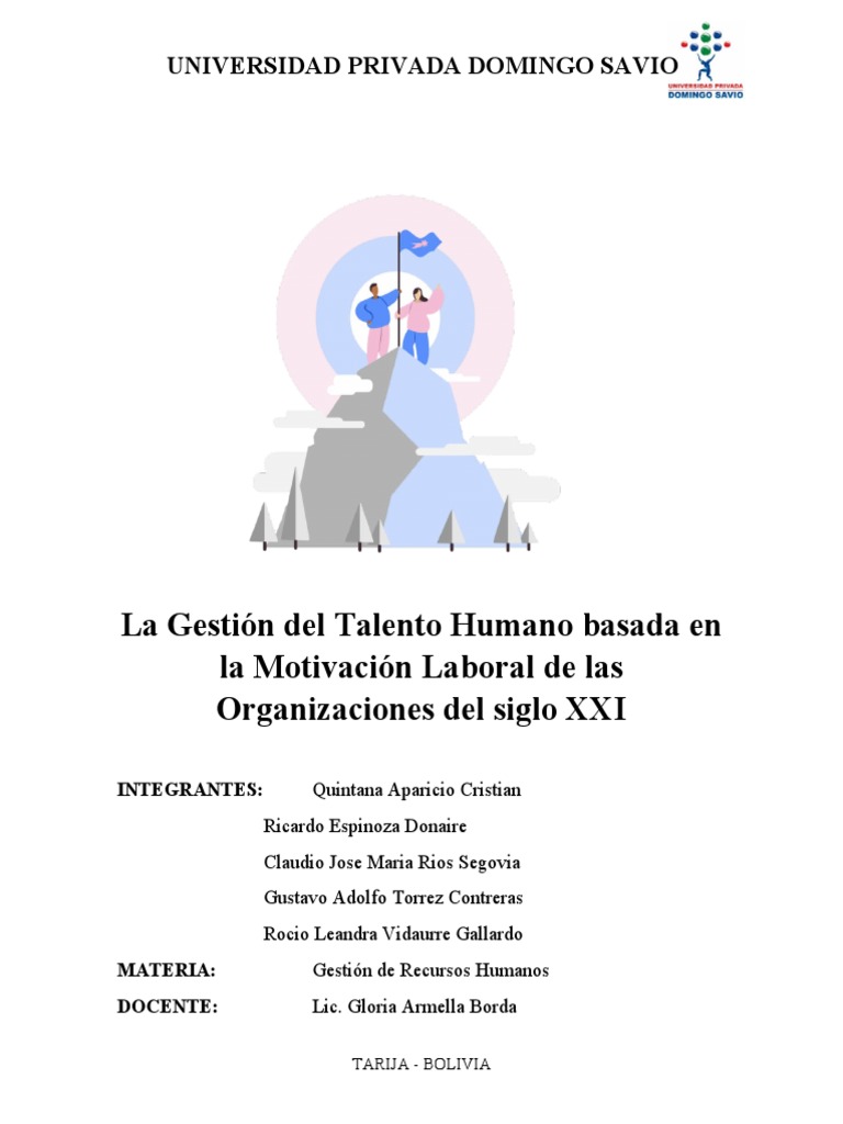 La Gestion Del Talento Humano Basado en La Motivacion Lavoral de Las Organizaciones | PDF ...