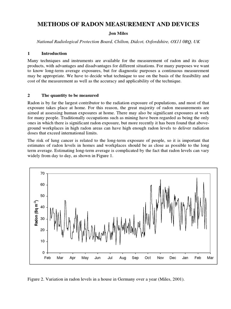 Methods of Radon Measurement and Devices | PDF | Radioactive Decay | Physical Sciences