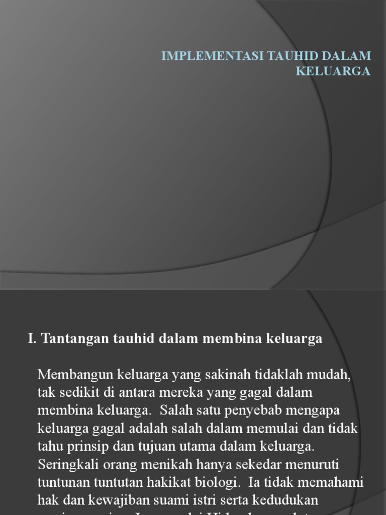Implementasi Tauhid Dalam Lingkup Keluarga | PDF | Gaya Hidup
