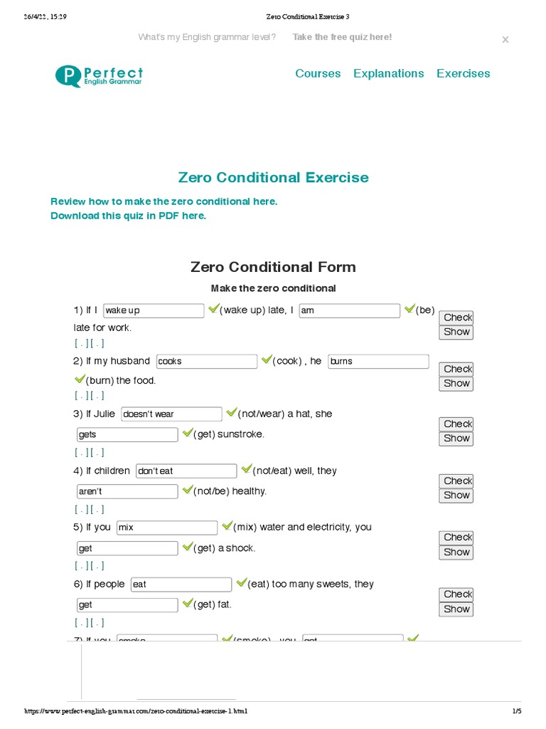 Zero Conditional Exercise 1 | PDF