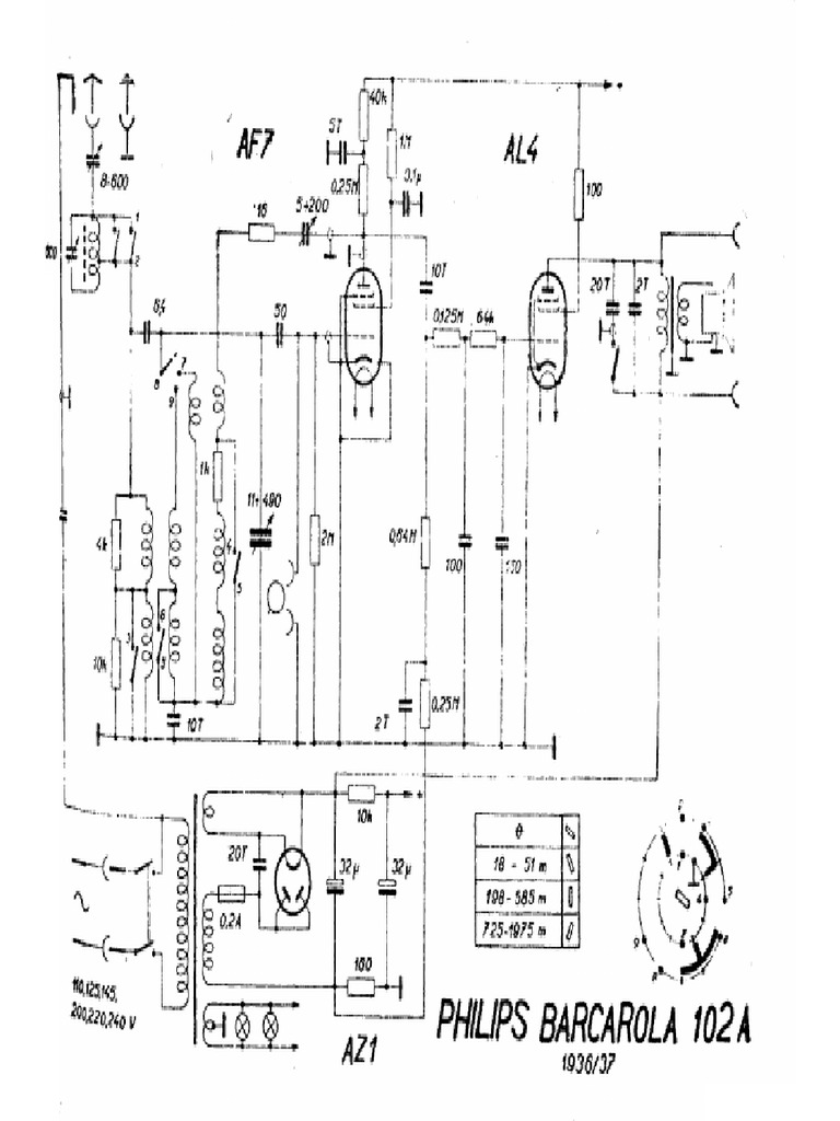 Philips 102a Barcarola Am Radio Receiver SCH | PDF