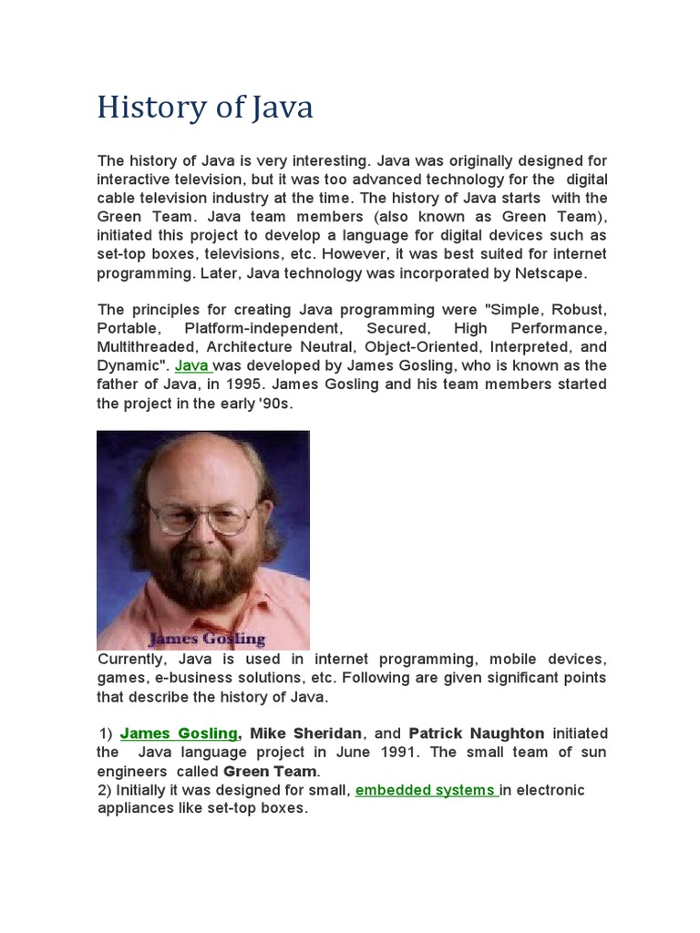 History of Java | PDF | Java Version History | Java (Programming Language)