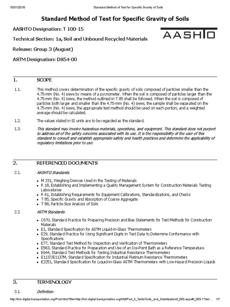 Soil Specific Gravity Testing Guide | PDF | Thermometer | Metrology