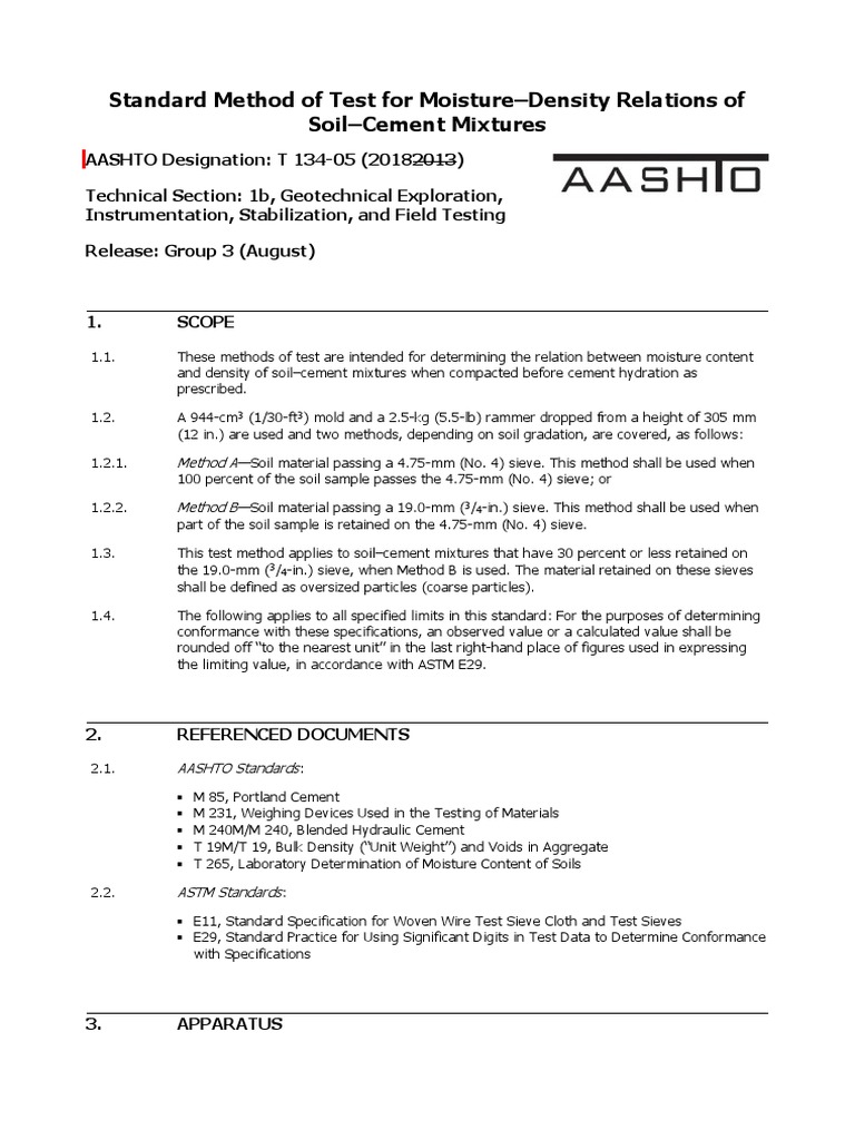 Soil-Cement Moisture-Density Testing | PDF | Density | Soil