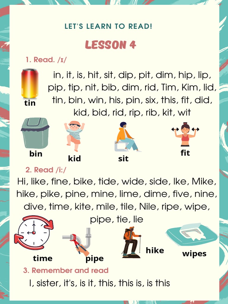 Phonics Reading Lesson 4 | PDF | Foreign Language Studies