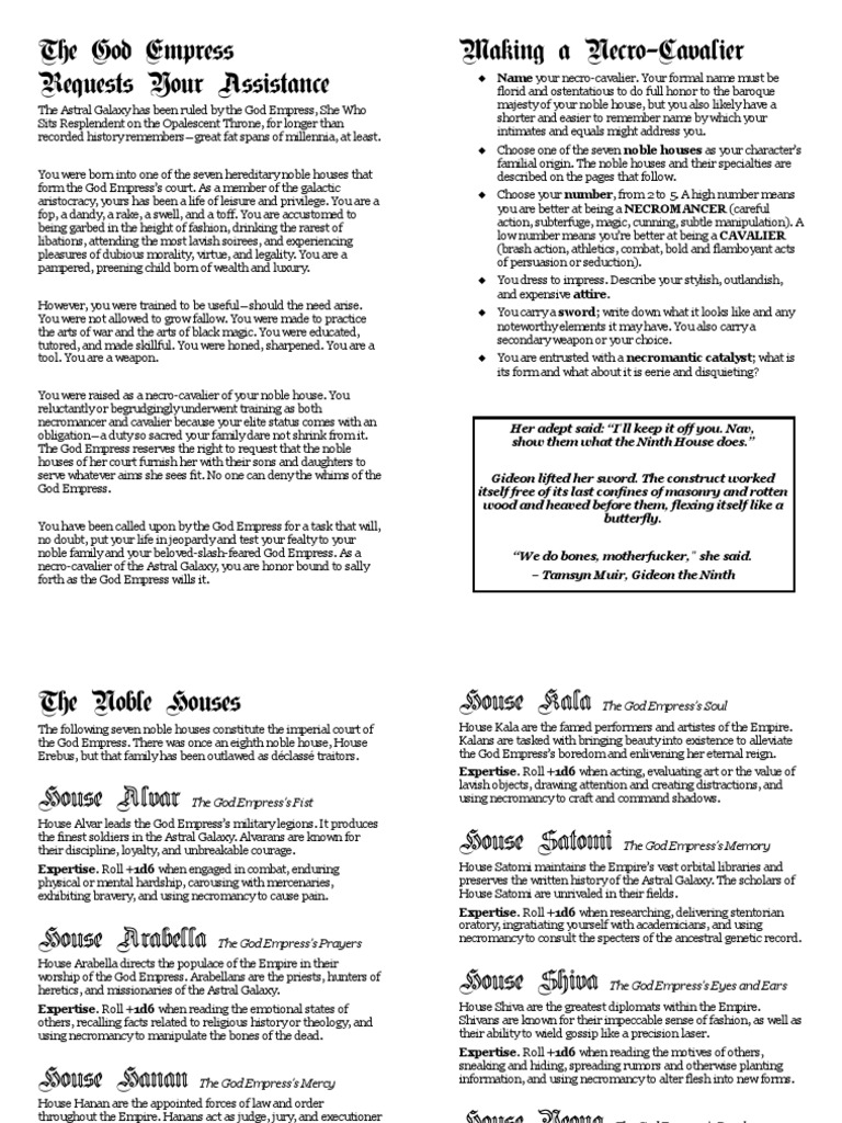 Necro-Cavaliers of The Astral Galaxy | PDF