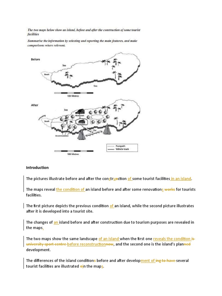 Writing Task 1 (Maps) - 10 Jan 2022 | PDF | Tourism | Beach